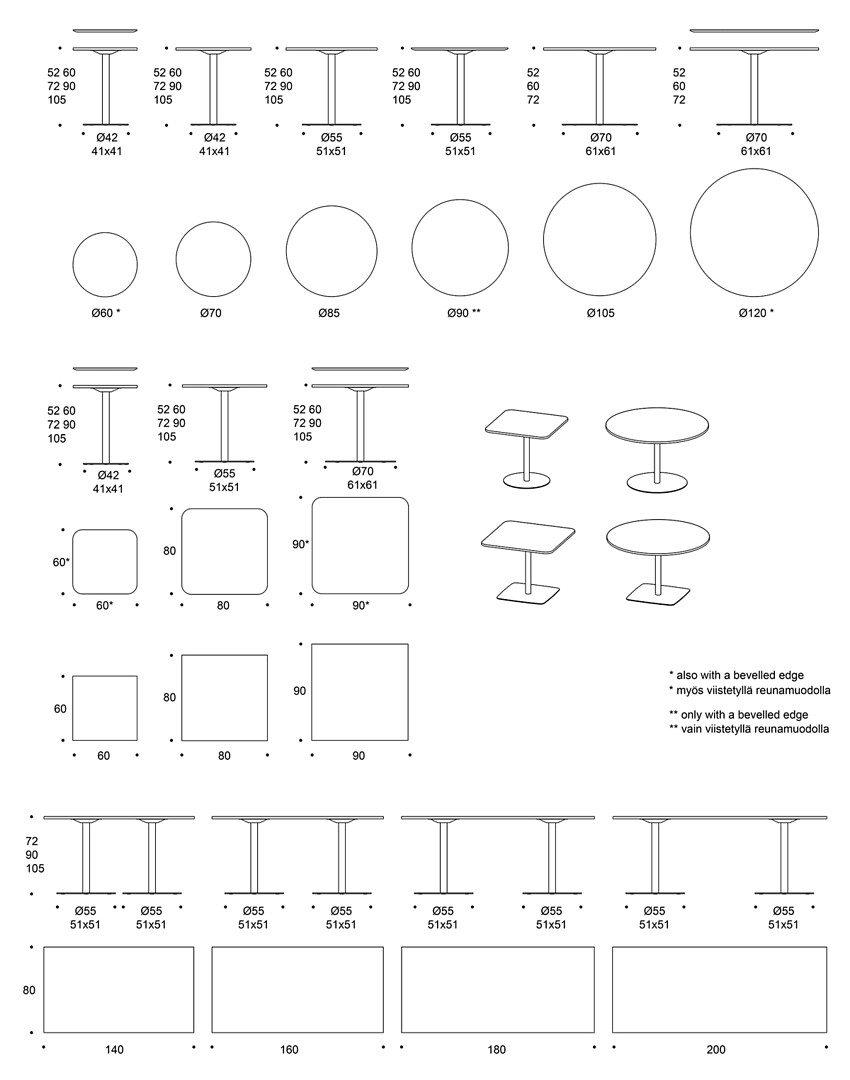 Spot - Universal table with round and square disc base | Martela