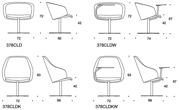 Sola - Easy chair with disc base and armrests | Martela