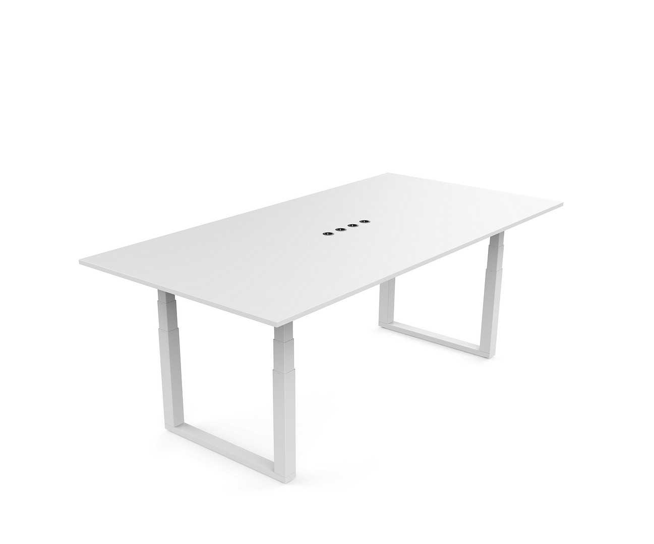 Frankie - Conference table and bench desk with sled base and electrical ...