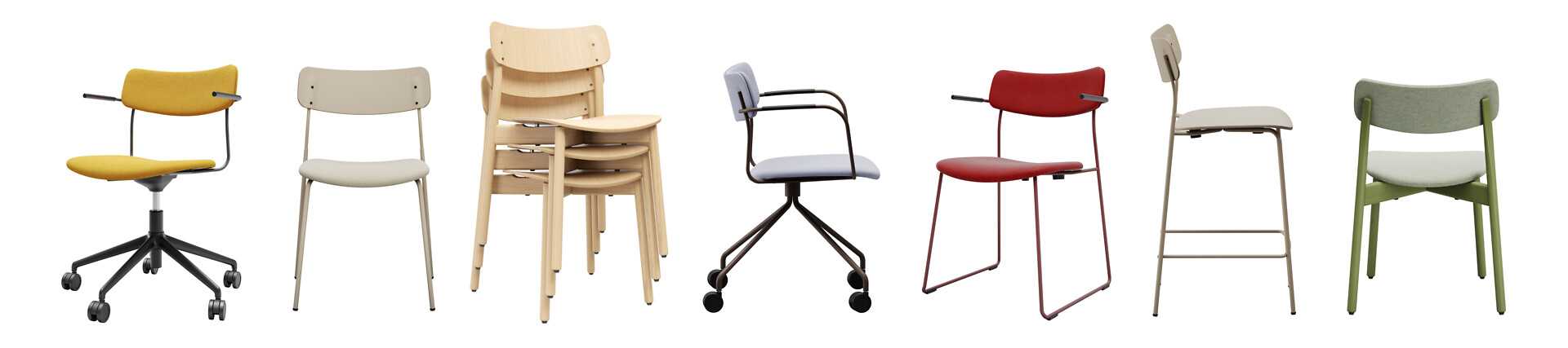 Ella - Universal chair with five star base and height adjustment | Martela