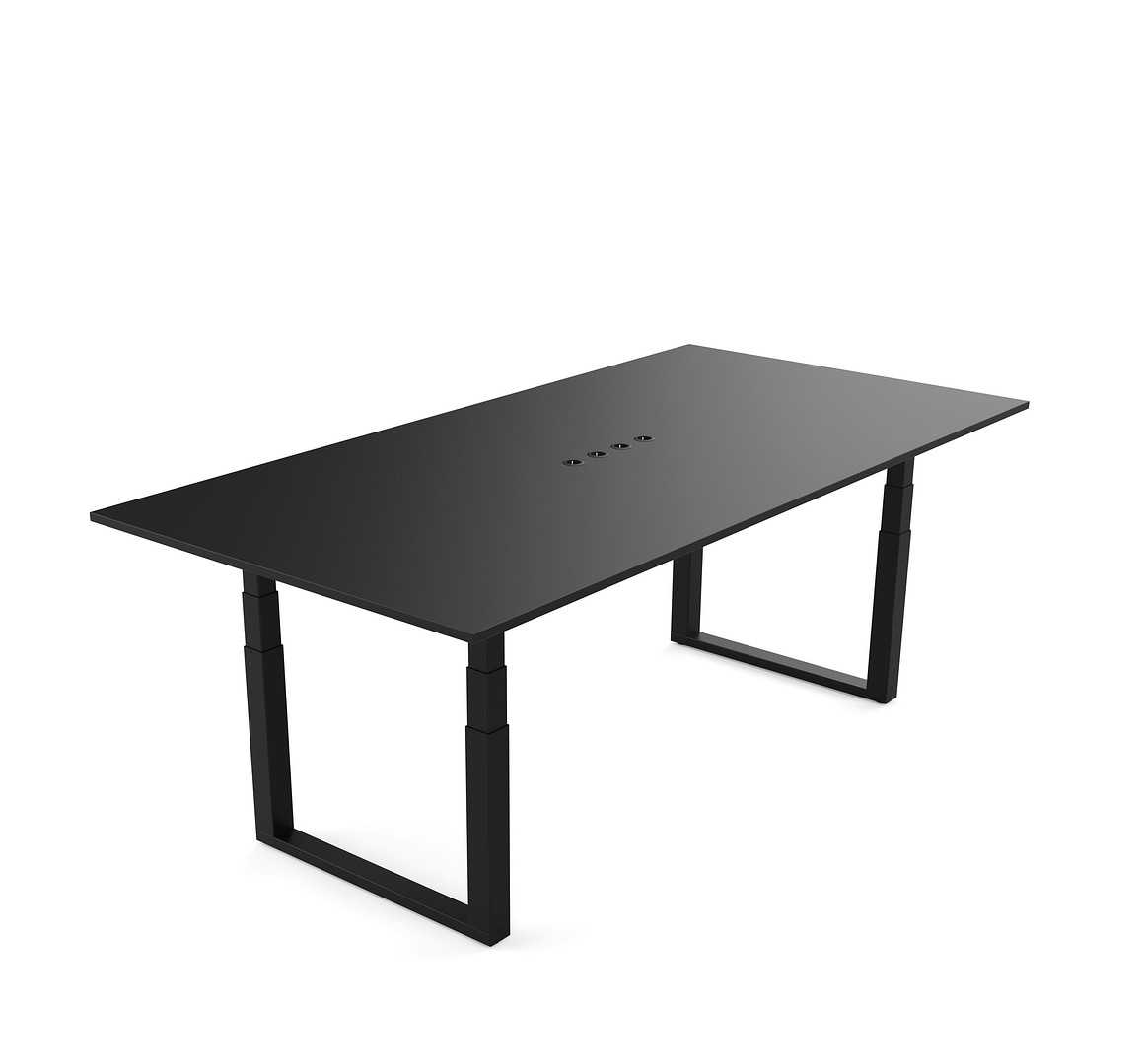 Frankie - Conference table and bench desk with sled base and electrical ...