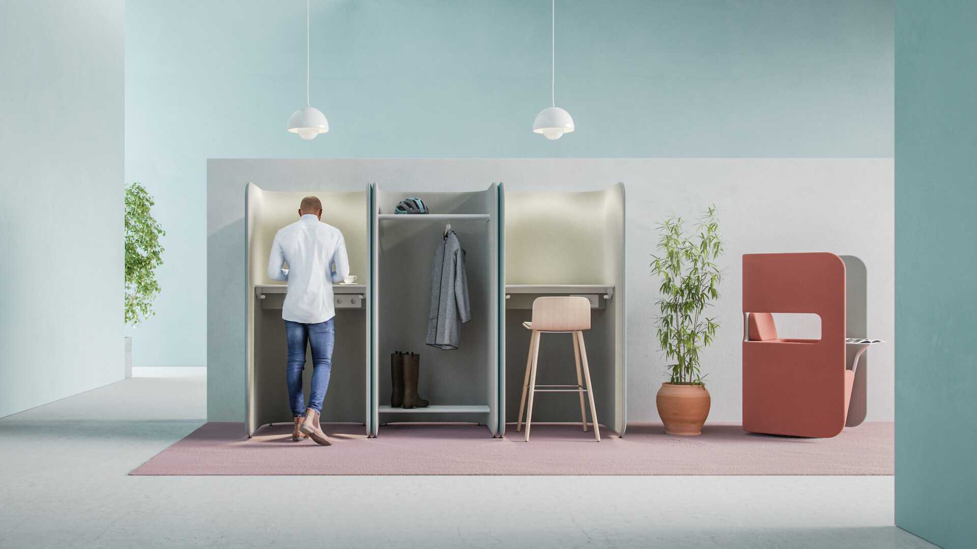 PodWork Xpress - Workstation module with high screens | Martela